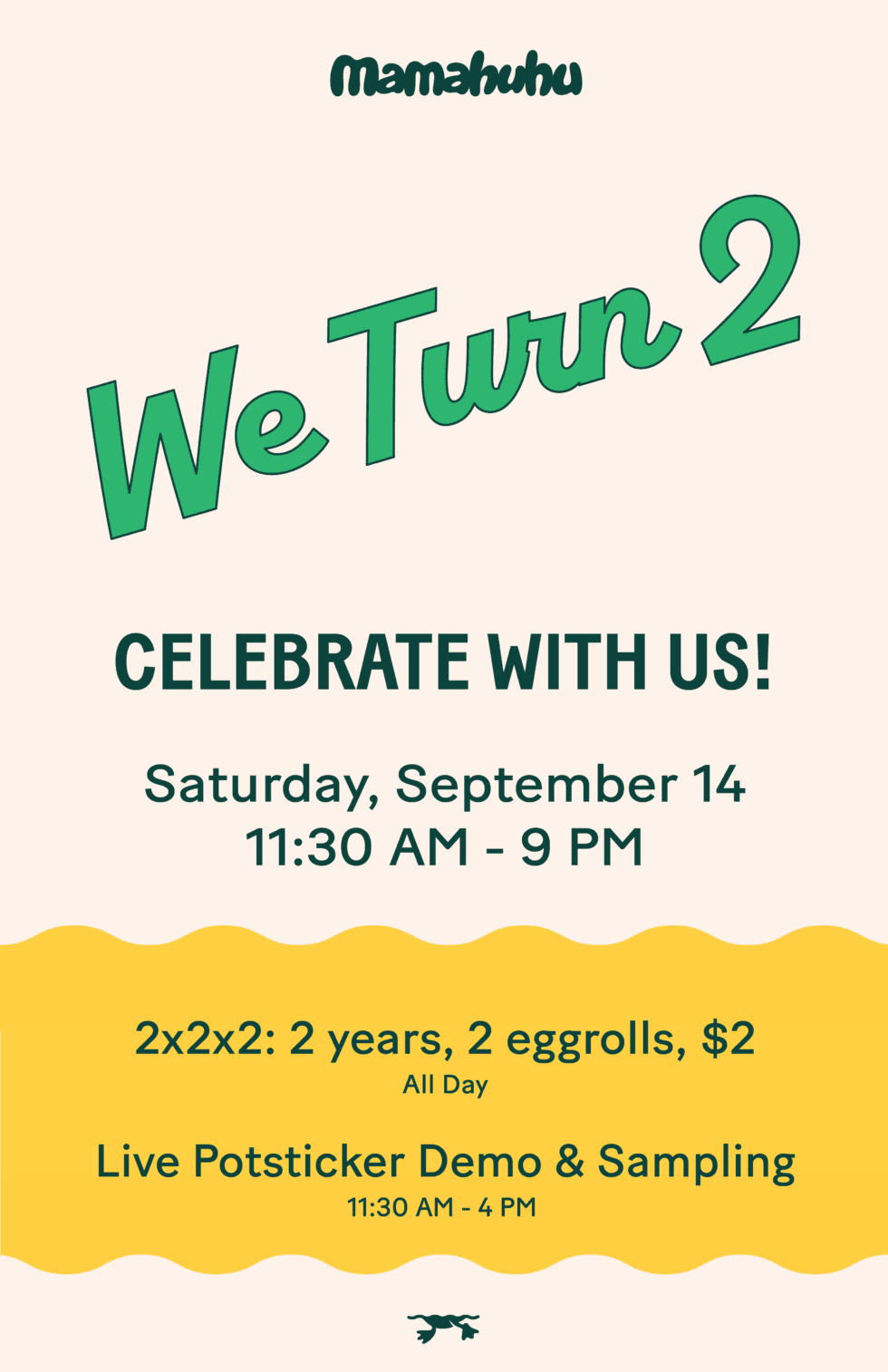 Mamahuhu Turns Two: 2x2x2: 2 Years, 2 Eggrolls, $2, All Day Long, as ...