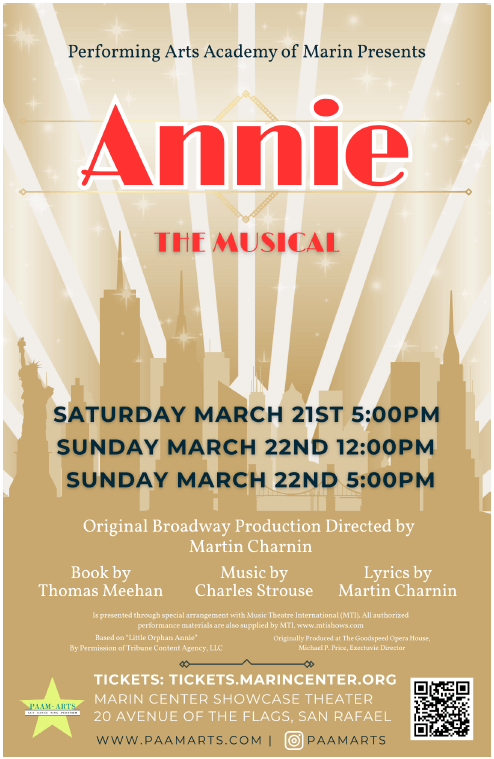 PAAM, the Performing Arts Academy of Marin, Presents 'Annie The Musical ...